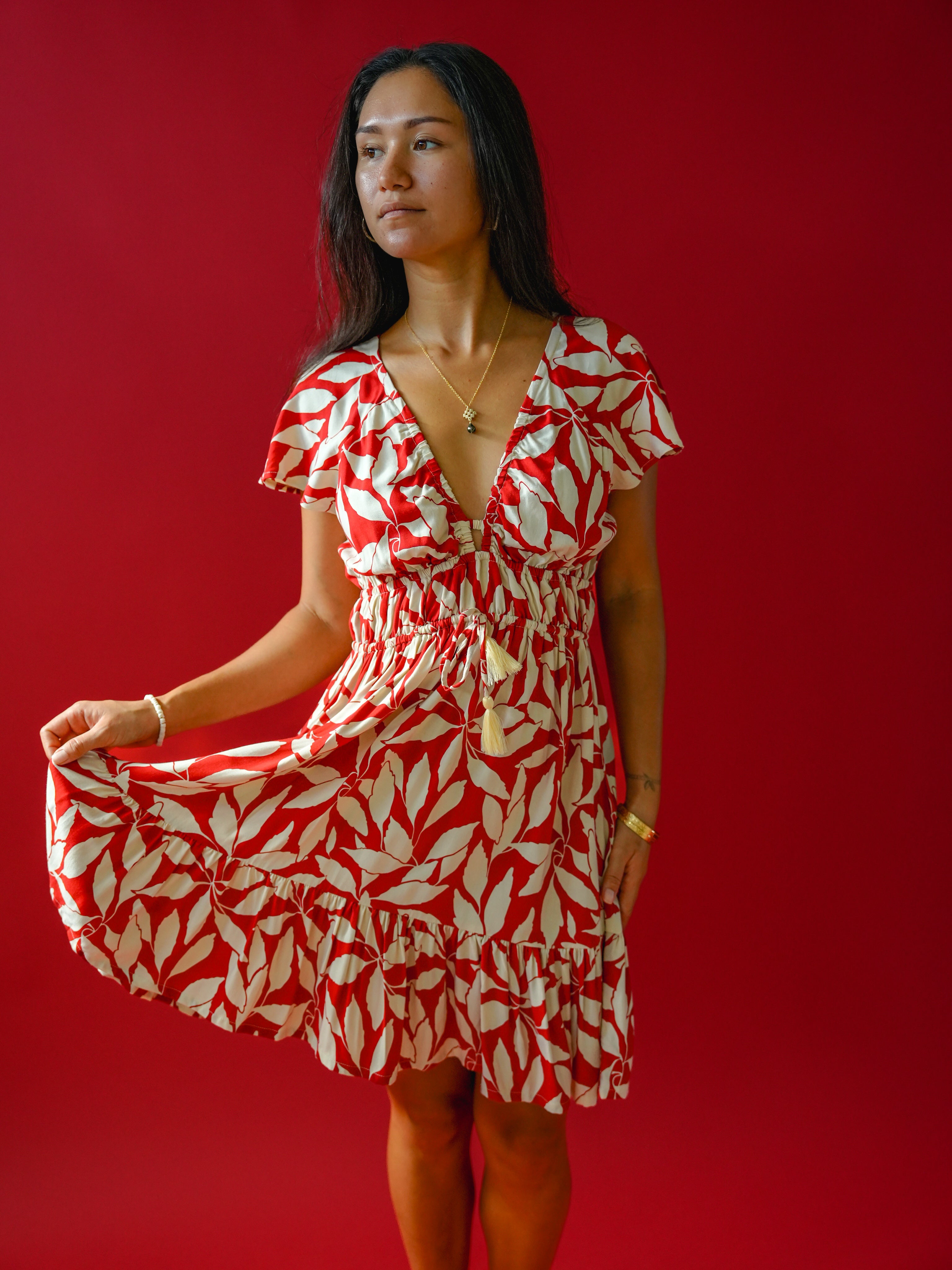 Manoa Dress - Laleen Red – Beachside Boutique Hawaii