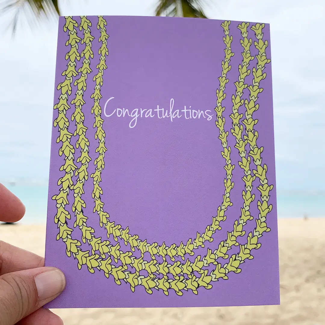 Pakalana Congratulations Card Purple - DSD – Beachside Boutique Hawaii